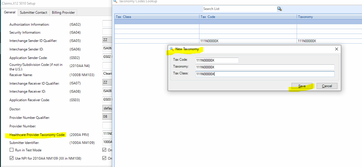 Adding a taxonomy code in PM – Epic Support from DBC
