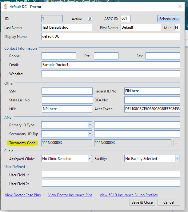 Adding A Taxonomy Code In Pm Epic Support From Dbc 