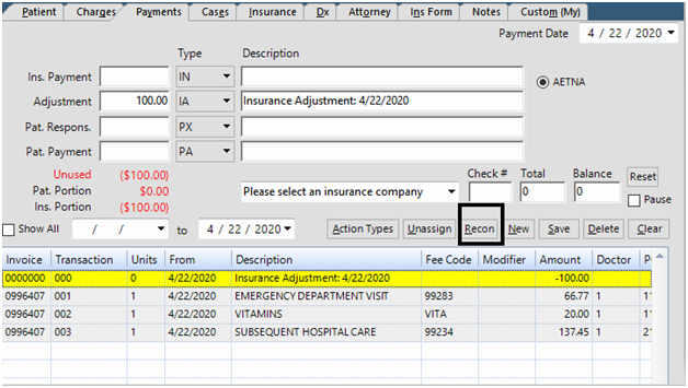 Reconciling Adjustment Action Types – Epic Support from DBC