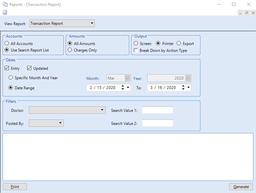 TRANSACTION REPORT/DAILY AUDIT – Epic Support from DBC