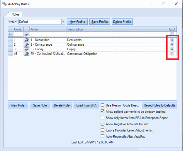 Understanding Autopay Excl and Activate Secondary Claims Data Entry ...