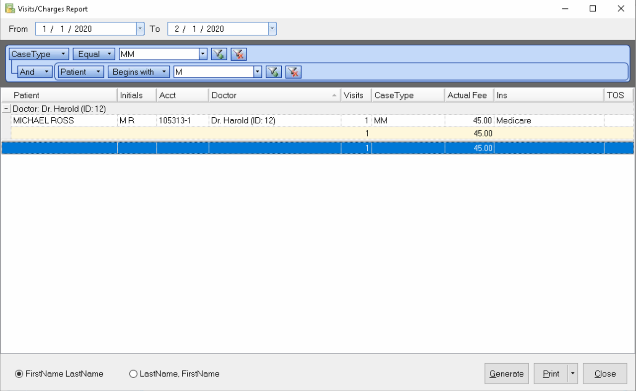Visit Charges Report – Epic Support from DBC